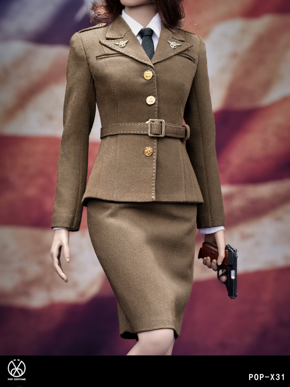 POP COSTUME 1/6 X31 WWII US Army Female Agent Uniform,